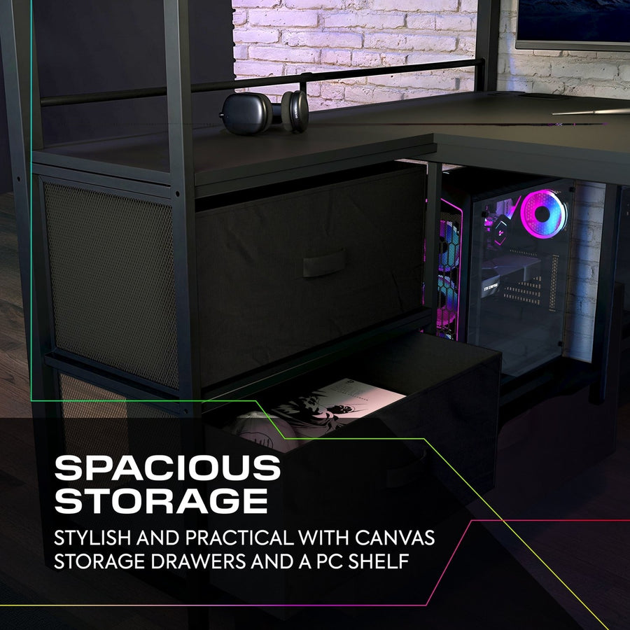 X Rocker Battlebunk XL Double High Sleeper Bed with RGB Lighting