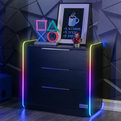 Gaming Furniture | X Rocker Electra Wardrobe with LED Lights - Black