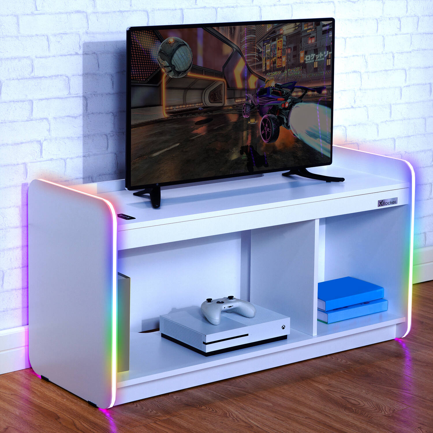 Electra TV Unit with LED Lights - White | X Rocker UK