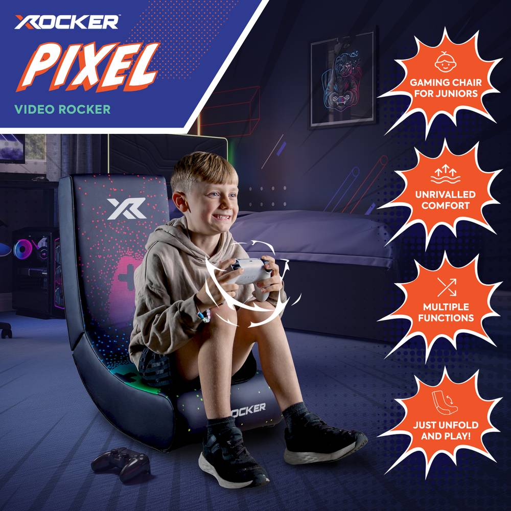 Floor Rocker Gaming Chair for Kids - Pixel Limited Edition | X Rocker ...